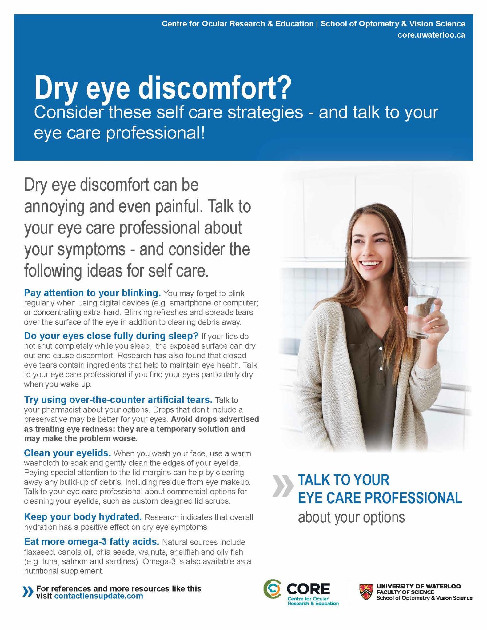 Patient Handout: Dry Eye Discomfort? | Contact Lens Update