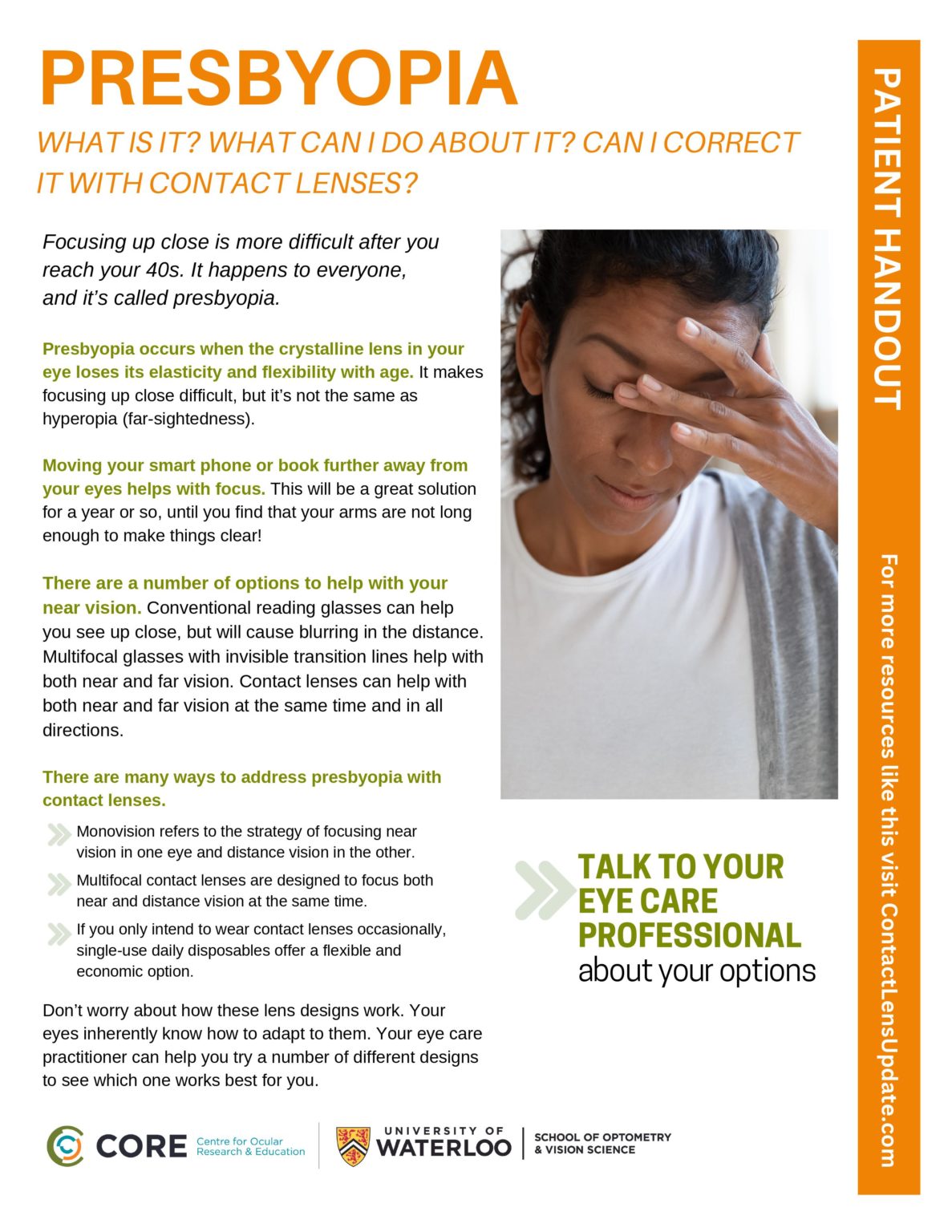 Patient Handout: Presbyopia | Contact Lens Update